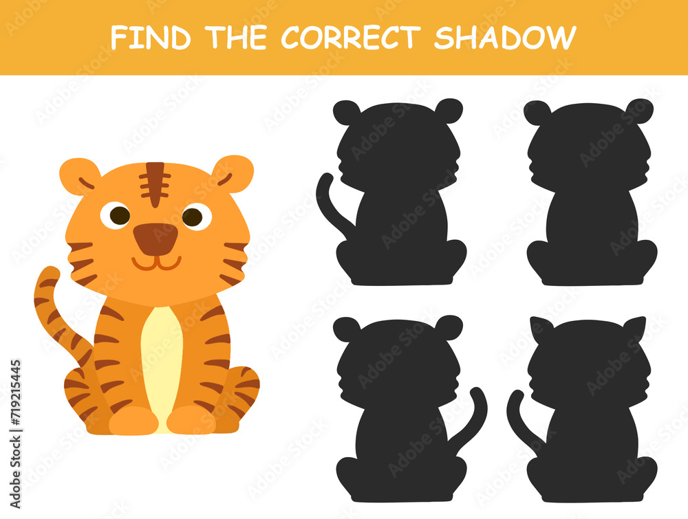 Shadow matching game for kids. Find the correct shadow. Educational ...