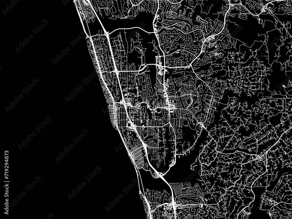Vector road map of the city of Encinitas California in the United ...