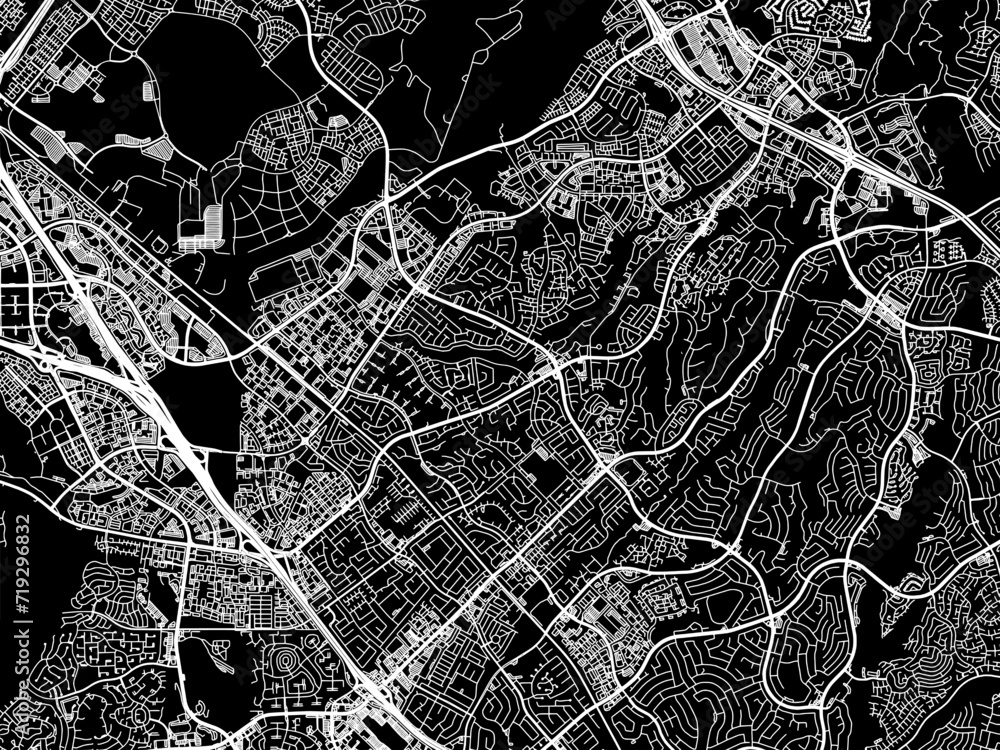 Vector road map of the city of Lake Forest California in the United ...