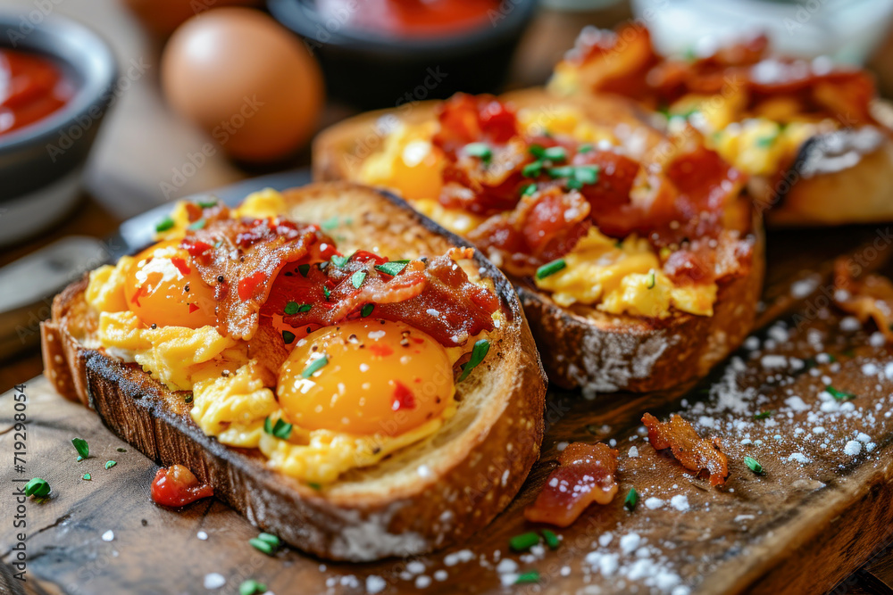 Breakfast with Egg and Side Dishes Wallpaper Brainstorming Background ...