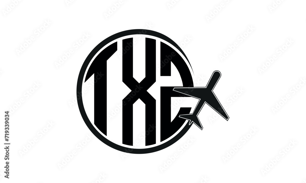 TXZ three initial letter circle tour & travel agency logo design vector ...