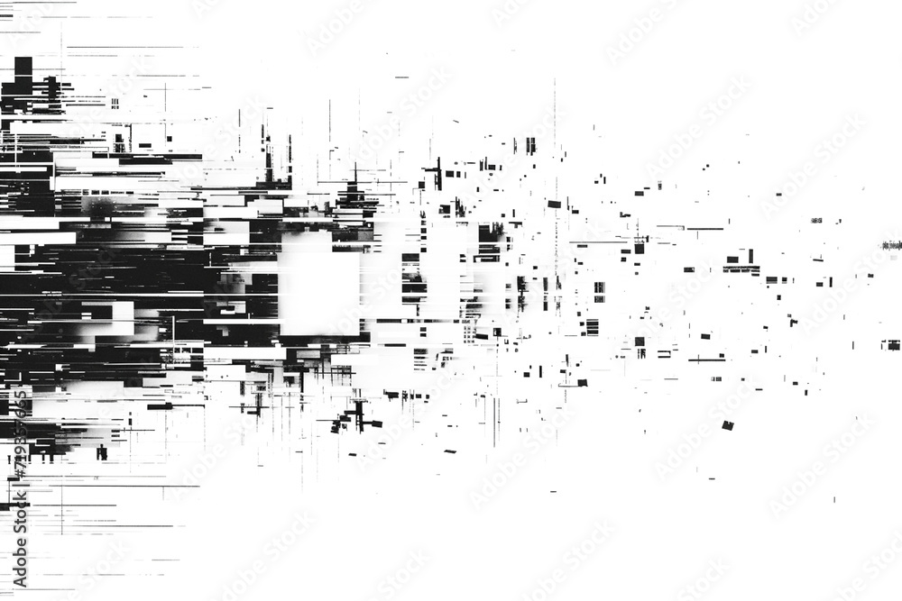 Sleek Minimal Black Glitch: Video graphics overlay with a transparent ...
