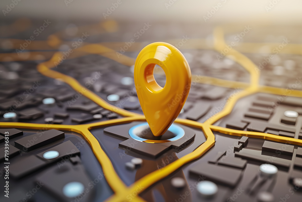 Map pointer and location icon or map navigation icon. Concept of ...