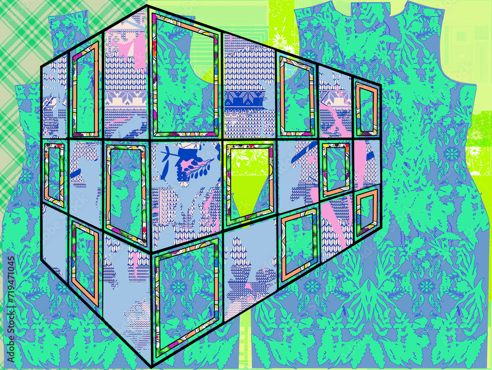 Ilustración de figura geométrica rectangular en perspectiva con ...