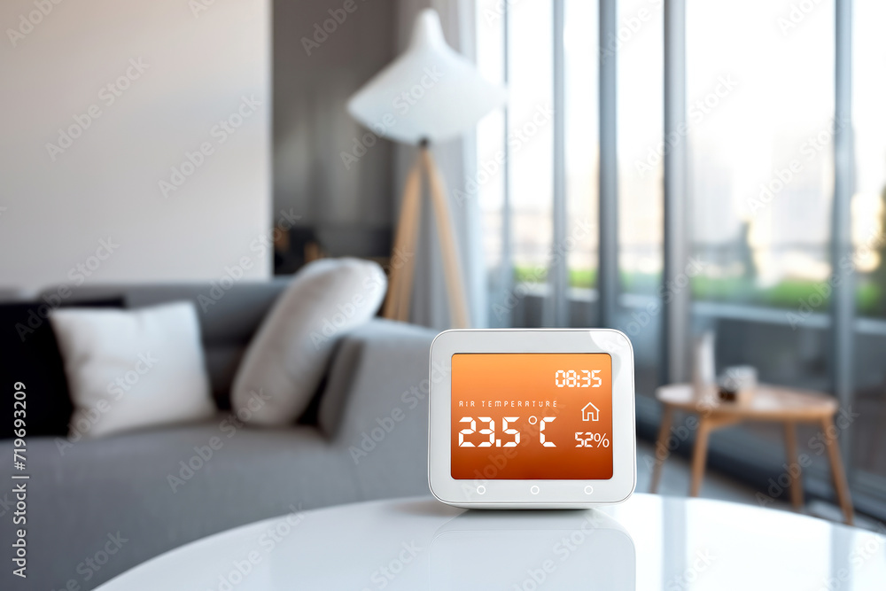 A smart home digital thermometer and hygrometer, temperature and ...