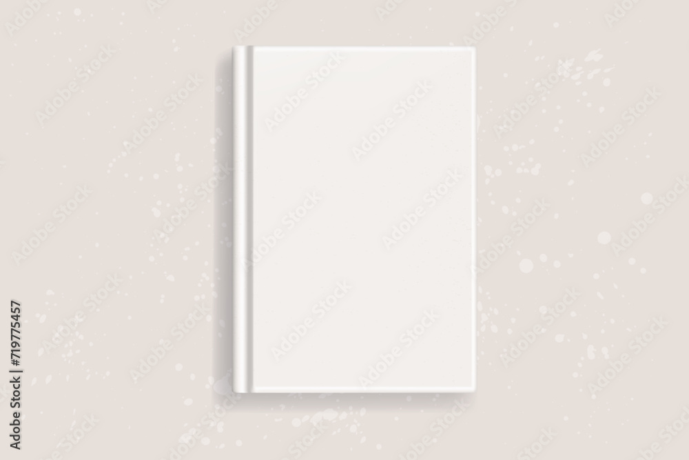 Archival vertical vector blank realistic book, closed organizer or ...