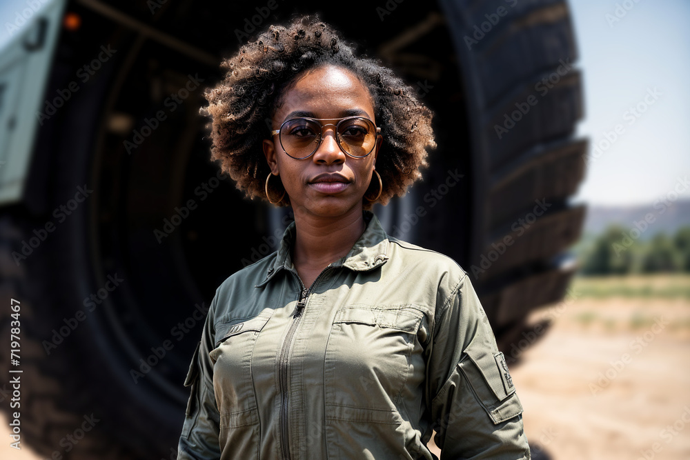 skilled and empowered African American black female mechanic in the ...