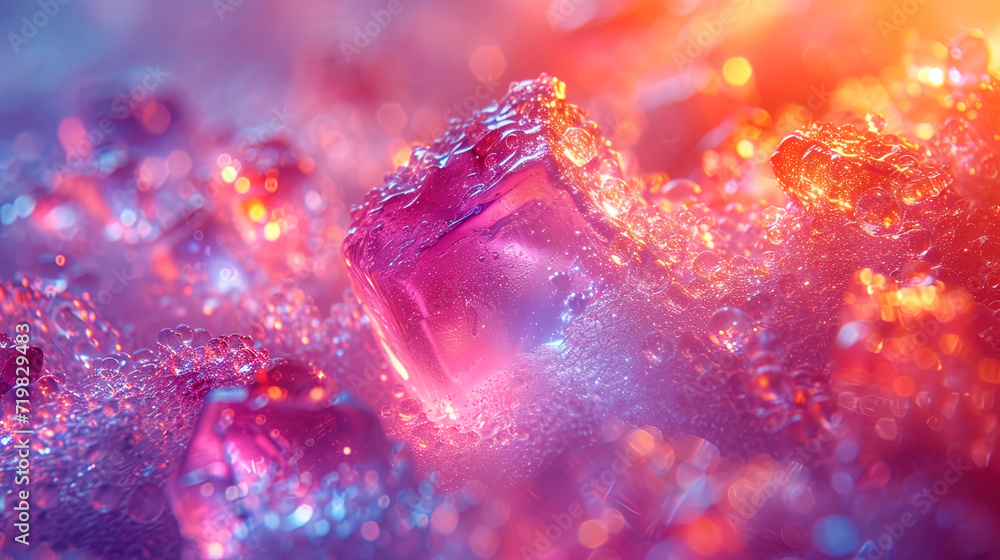 Ice with the effect of holography overflow of colors and shades that ...