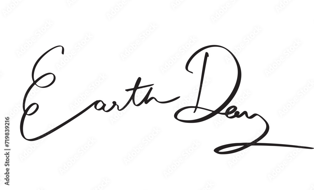 Earth day calligraphy hand written text font symbol sign decoration ...
