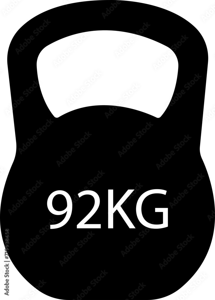 Kettlebell or girya weight training equipment Fill vector icon for ...