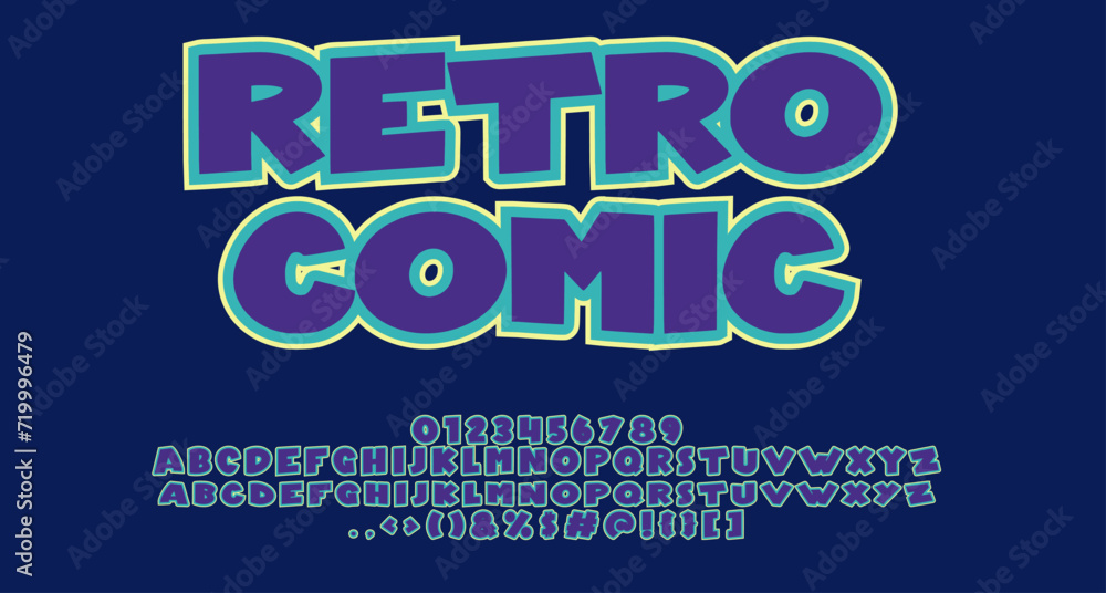 retro comic font Comic Coloring purple text effect Alphabet Alphabet ...