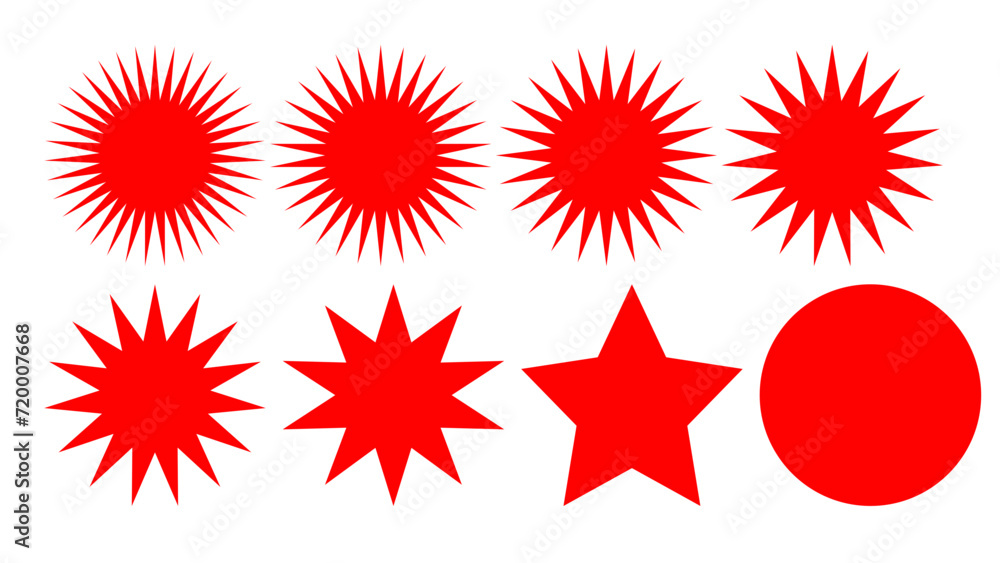 Iconos vectorizados de etiquetas para venta en rojo de venta, diseño o ...