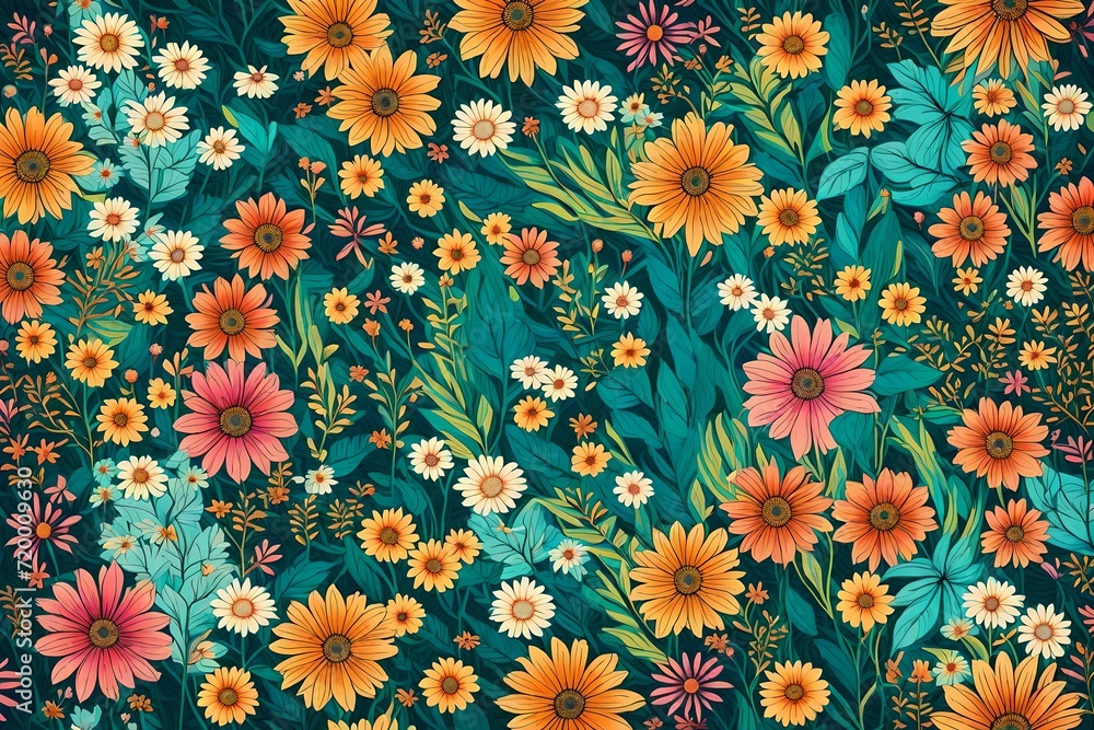 Y2k nature takes center stage as a seamless floral pattern, radiating ...