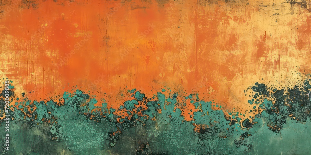 Orange and green background, reminiscent of the opulent color palette ...