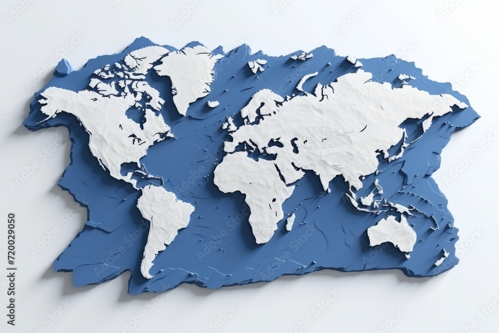 World Map with Dynamic Terrain Extrusion, Bringing Geographic Features ...