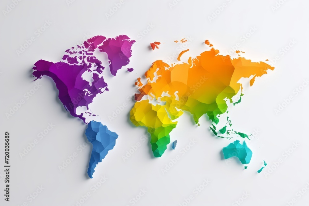 World Map with Vibrant Gradient, Symbolizing Climate Zones, Featured on ...