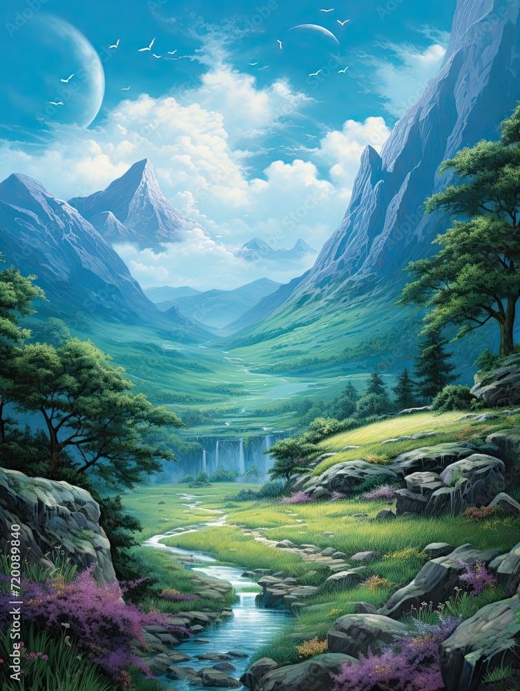 Artistic Zodiac Sign Interpretations: Valley Landscape and Star Sign ...