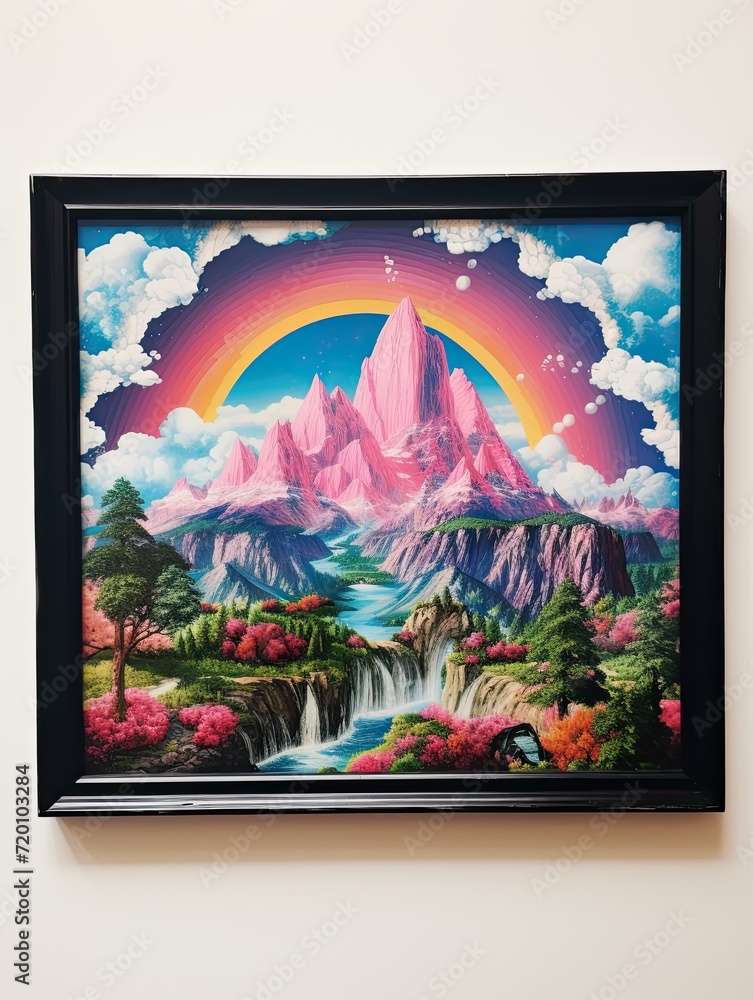 Nostalgic 90s Pop Culture Landscape Print: Iconic 90s Frames Stock ...