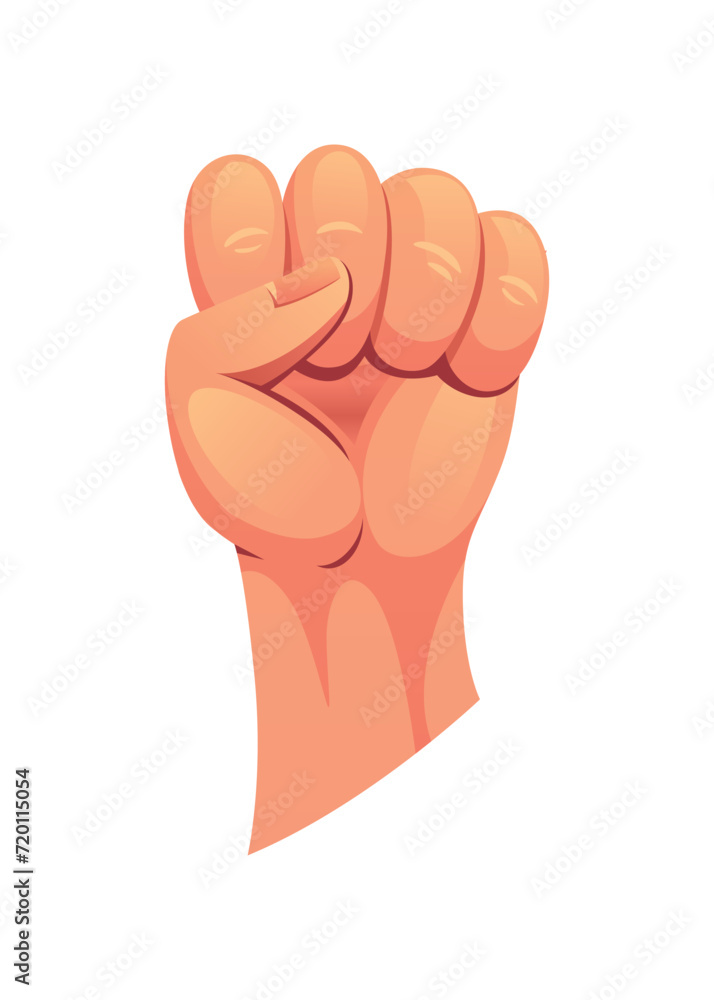 Hand gesture sign fist arm, isolated icon. Finger counting. Sign ...