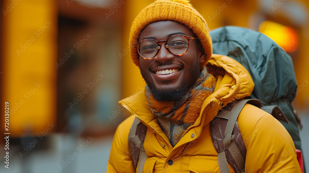 Foto de Stock dark skinned man with passport. travel ticket and ...