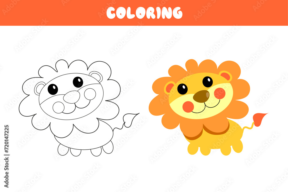 Coloring book with example of coloring for children. Coloring page with ...