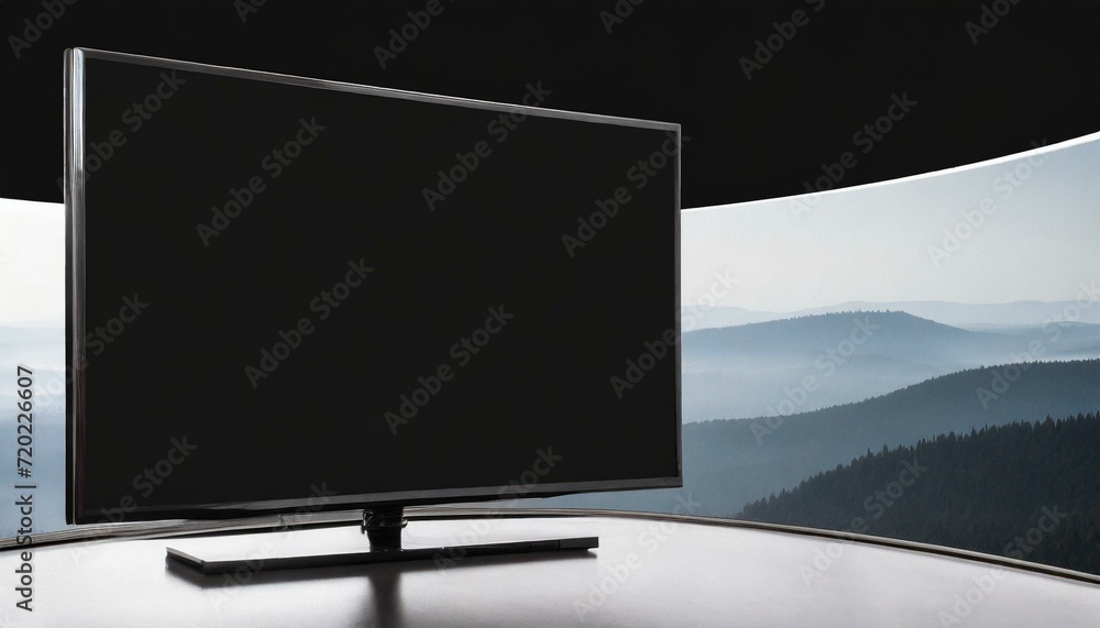 isolated flat or curved television tv set screen background in the ...