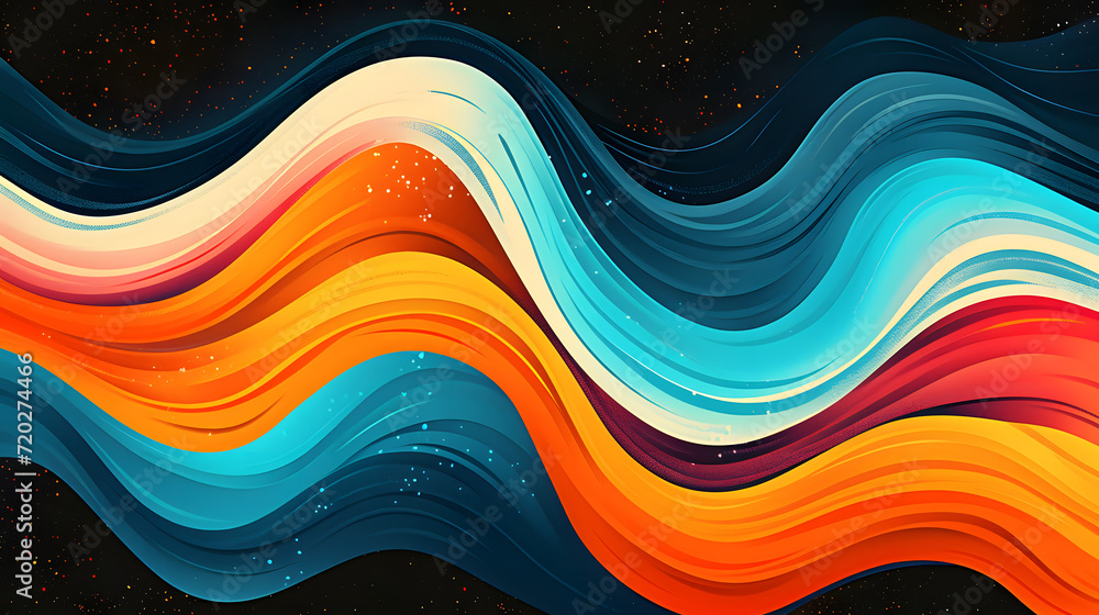 Vibrant rainbow, orange blue teal white psychedelic grainy gradient ...