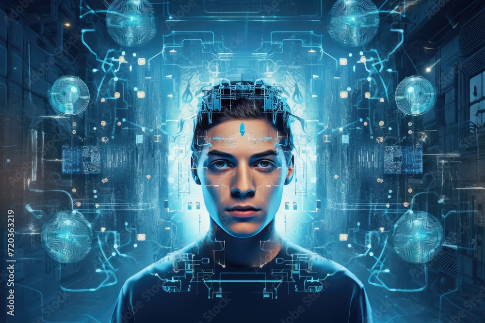 Artificial intelligence technological innovation background. The ...