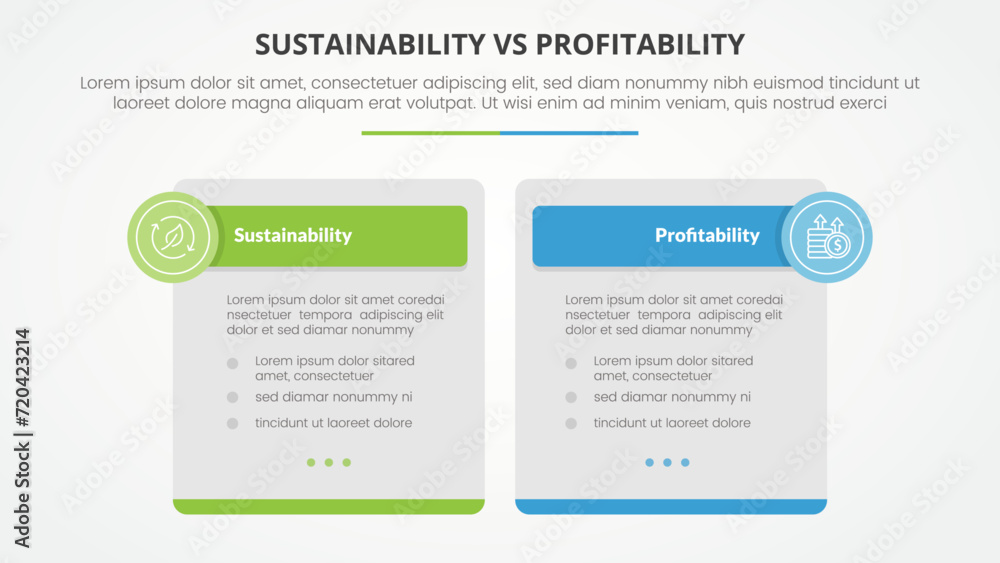 sustainability versus profitability comparison opposite infographic ...