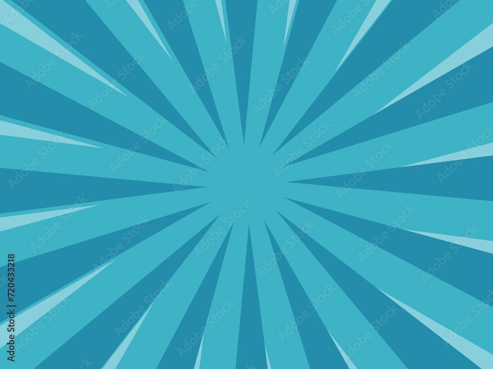 Blue cartoon comic background blank template, abstract background with ...