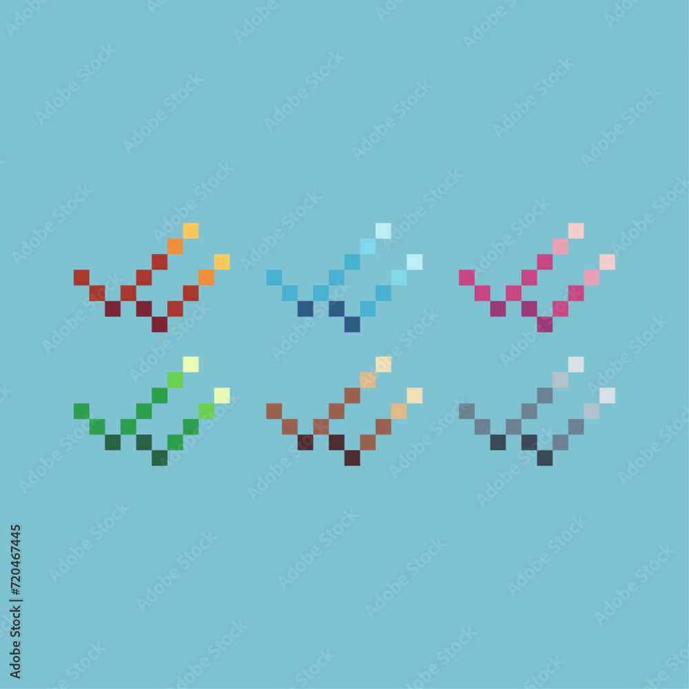 Vector de Stock Pixel art sets icon of double checklist variation color ...