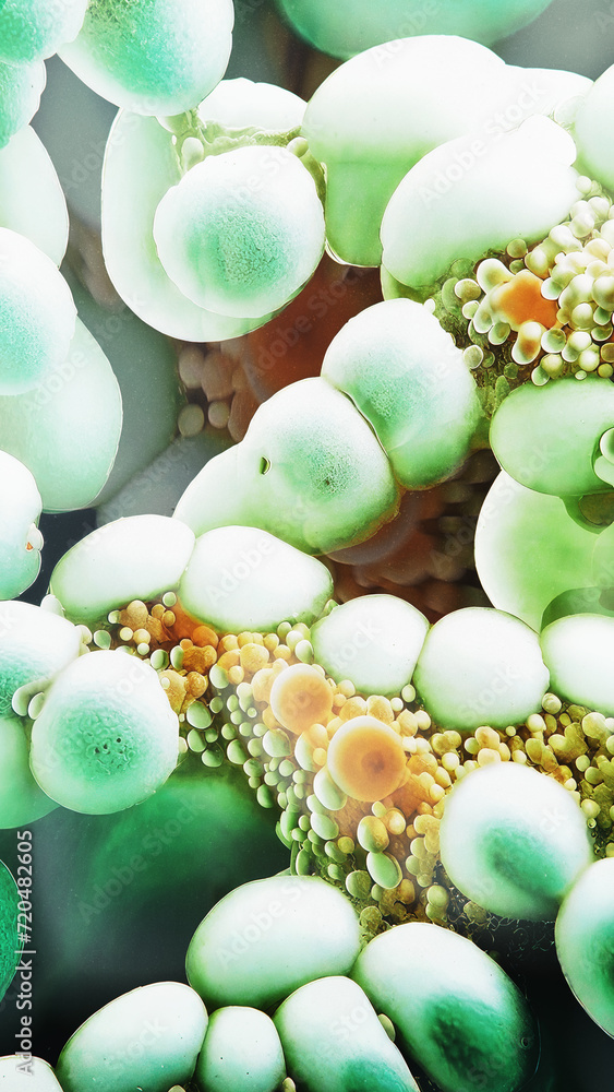 Bacteria, fungi, mold, and yeast on a dark background - candida yeast ...