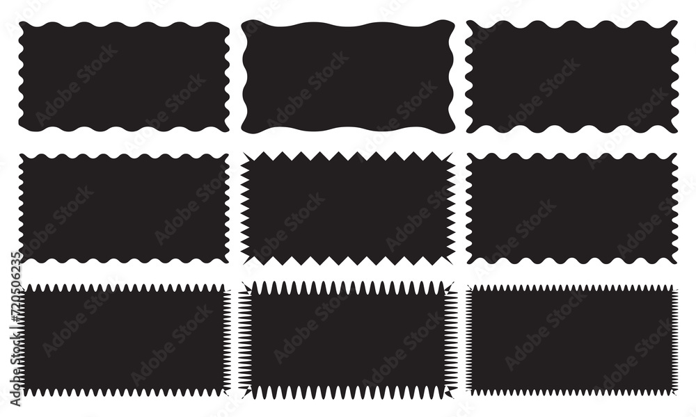 Image vectorielle Stock Rectangle shape frame with zigzag edge ...