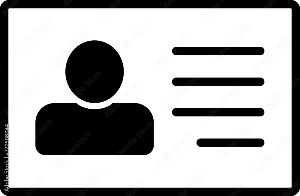 ID card icon. driver license, staff identification card symbol in Line ...
