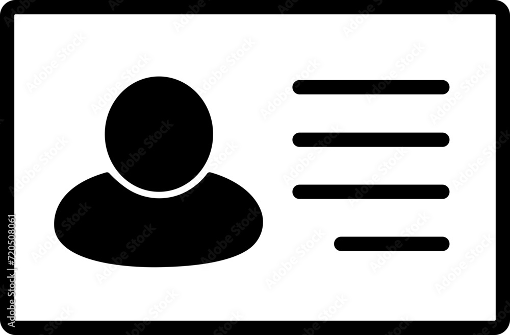 ID card icon. driver license, staff identification card symbol in Line ...