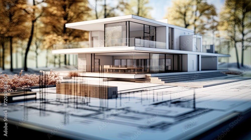 Modern luxury mansion. Architecture and design concept. Generative Ai ...