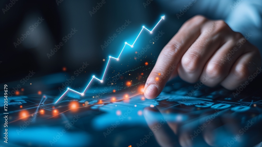 An upward curving arrow symbolizing financial growth and success ...