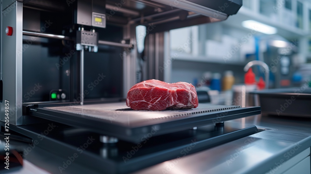 Laboratory-grown artificial meat concept showcasing the future of food ...