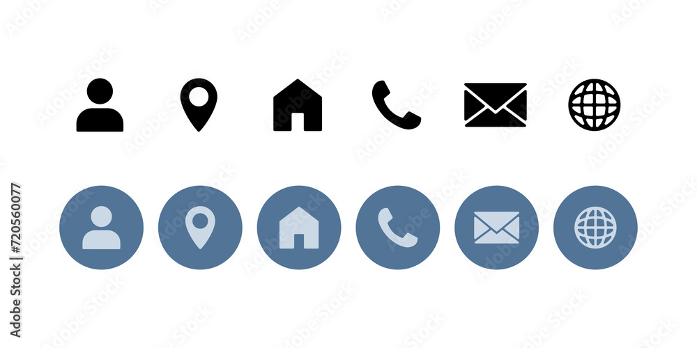 Contact icon collection transparent background. For web, app, card, ui ...