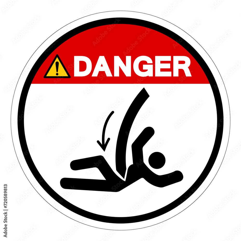 Danger Cutting Of Body Curved Blade Symbol Sign, Vector Illustration ...