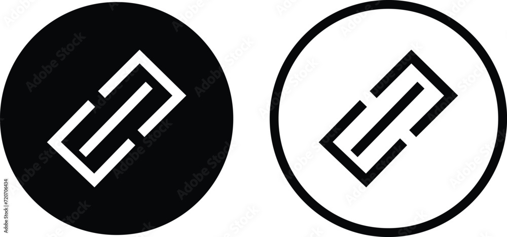 Internet URL or webpage url link icons set. Chain thick line icon ...
