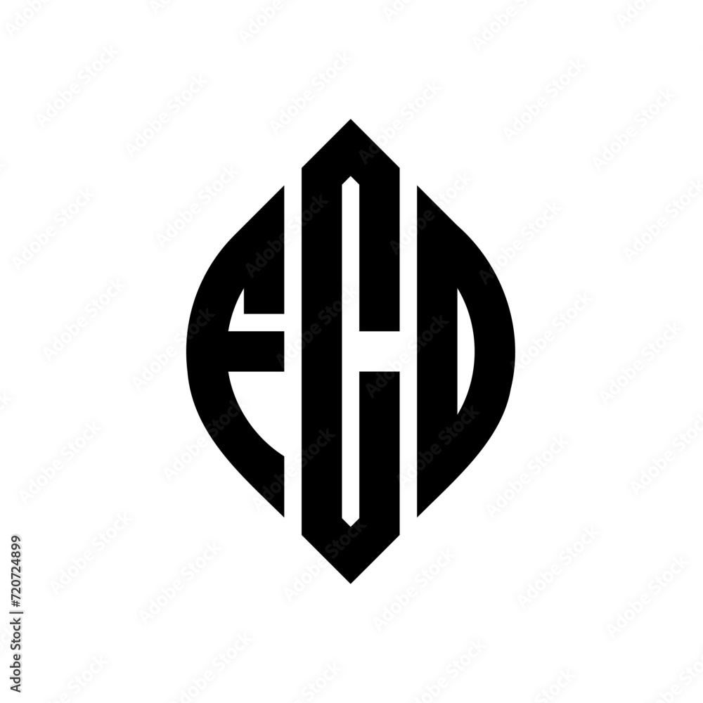 FCD circle letter logo design with circle and ellipse shape. FCD ...