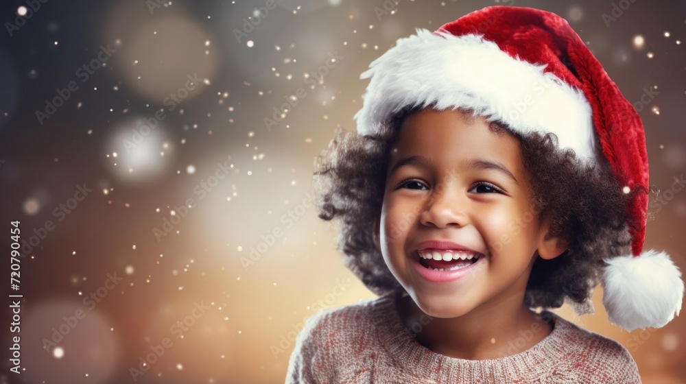 christmas, holidays and people concept - smiling african american ...