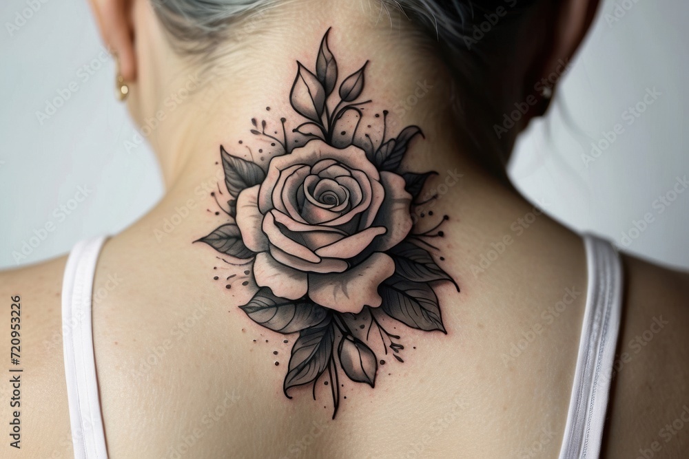 Simple rose tattoo and tattoo design drawings with examples of after ...