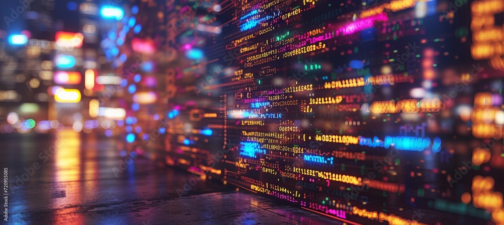 Stock-Foto „Secure encryption dynamic and dramatic coding data with ...