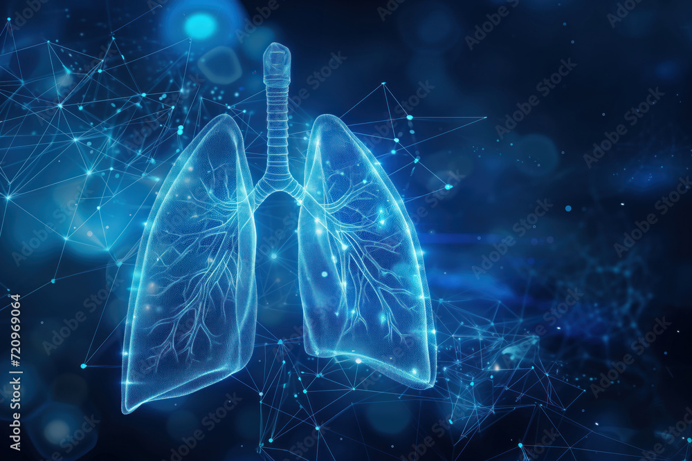 Radiological imaging tomography chest with human lungs in digital scan ...