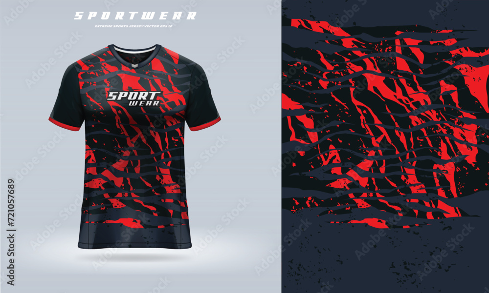 Sports t-shirt jersey design concept vector red black, sport jersey ...