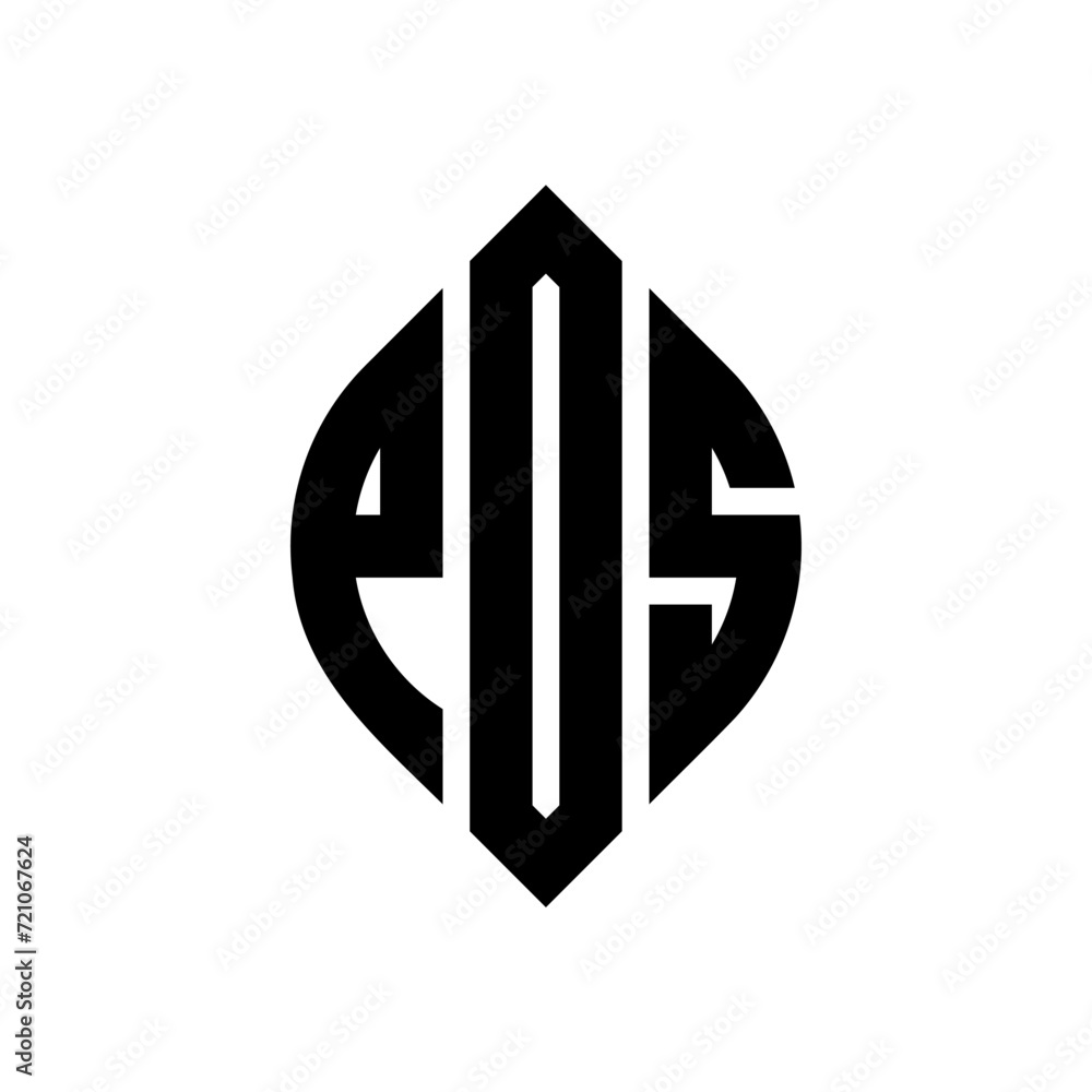PDS circle letter logo design with circle and ellipse shape. PDS ...