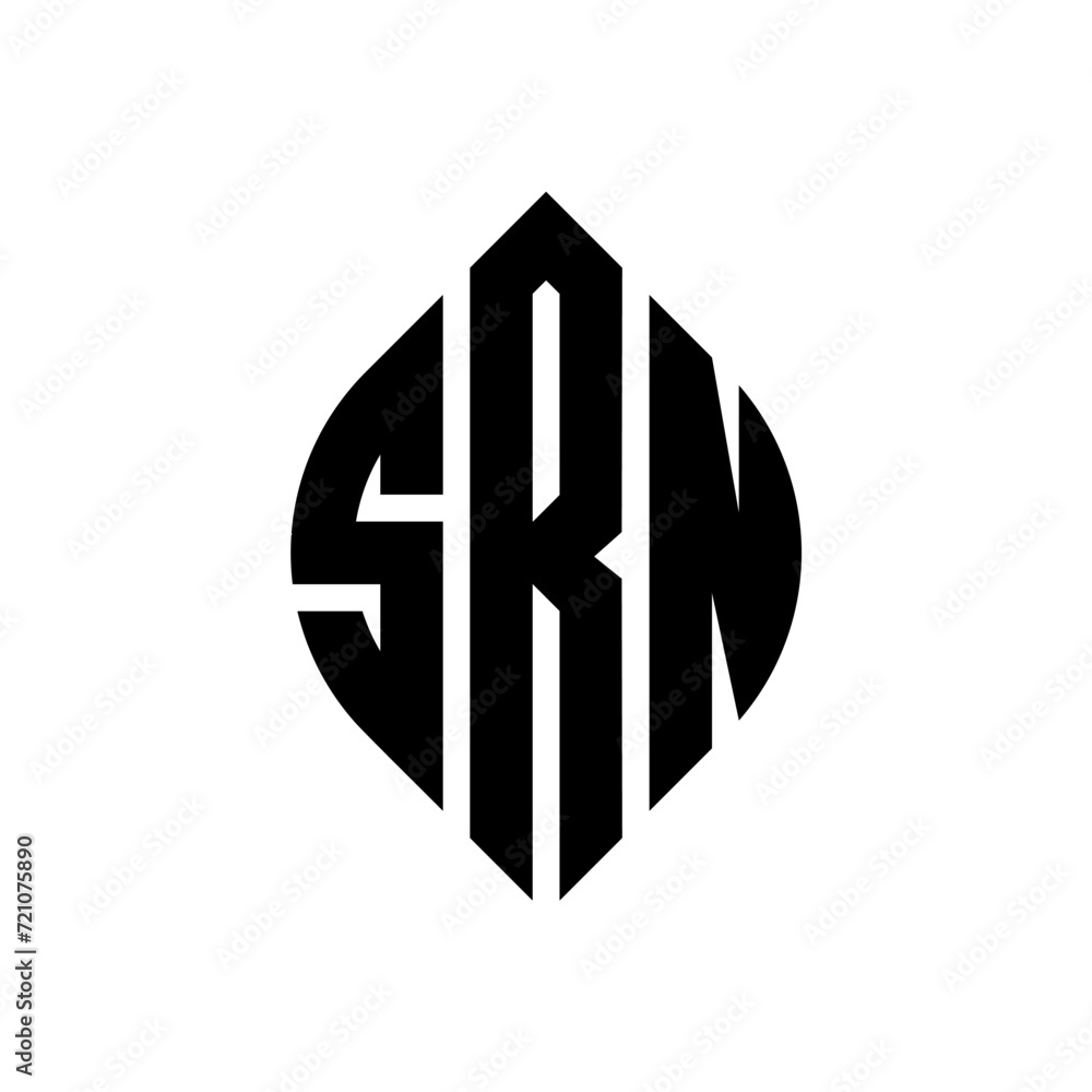 Stockvector SRN circle letter logo design with circle and ellipse shape ...