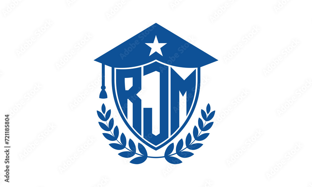 Vector de Stock RJM three letter iconic academic logo design vector ...